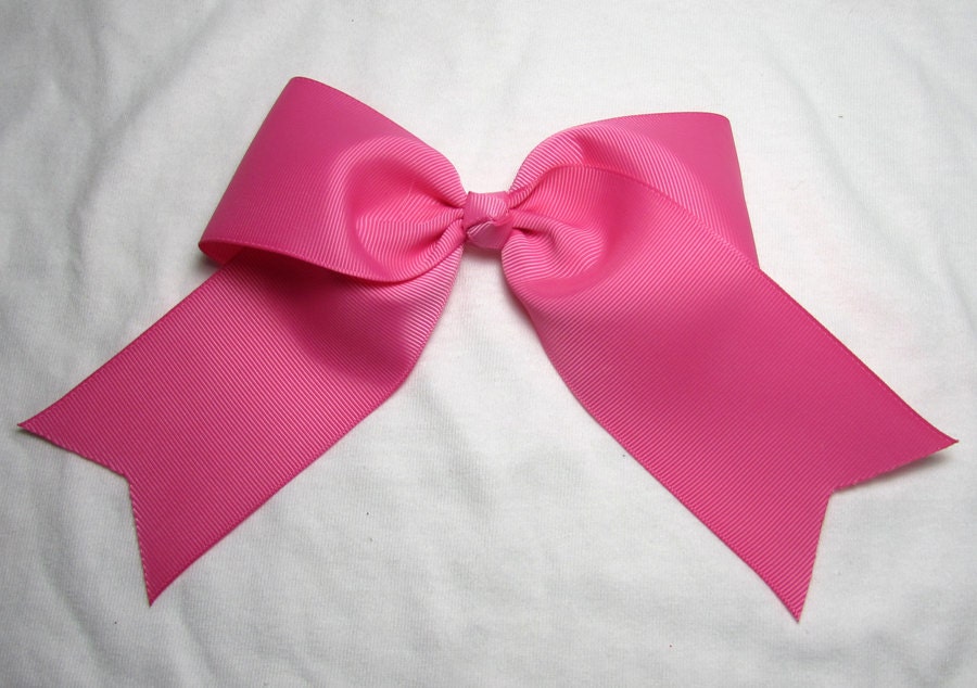 Big Solid Pink Cheer Bow Large Hot Pink Bow Great Pink Out | Etsy