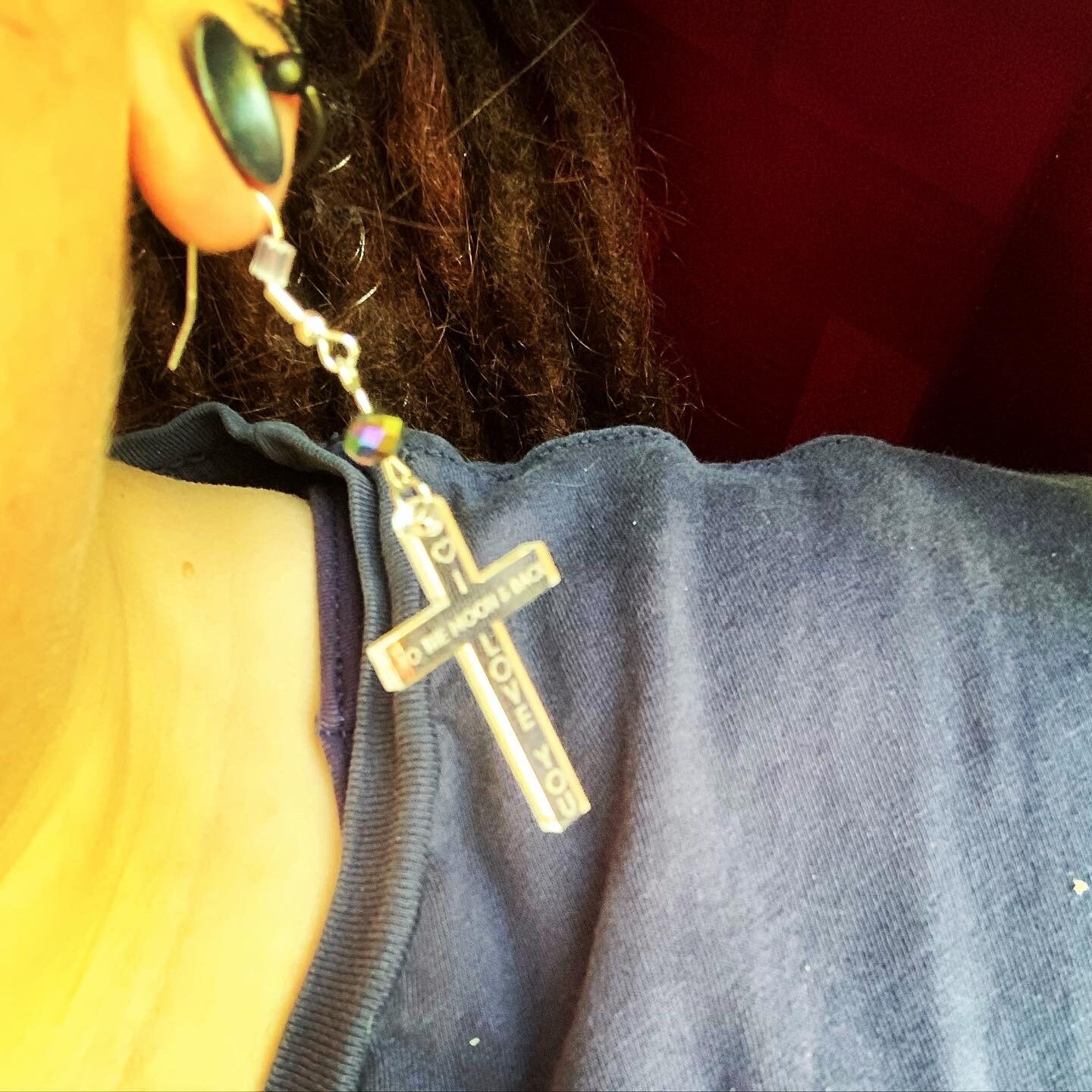 Laser Cut ILY Cross Earrings - Etsy