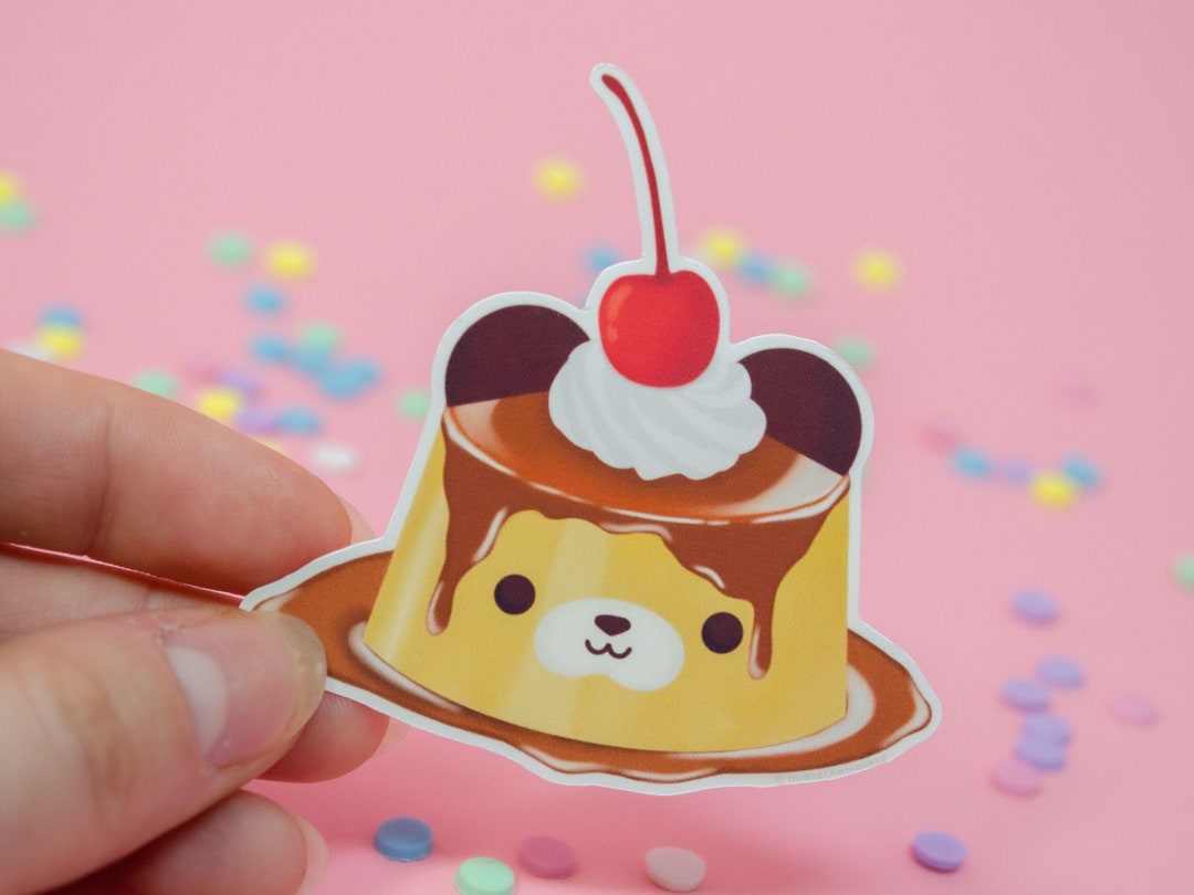 Caramel Bear Pudding Sticker | Kawaii Sticker - Cute Bear Sticker ...