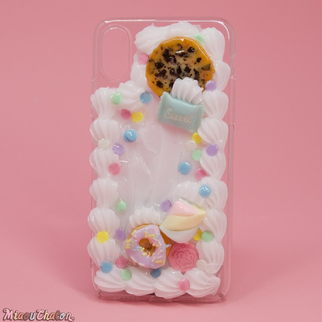 Pre-made: iPhone XS - Pastel Kawaii Sweets Sweets Decoden Cake Phone ...