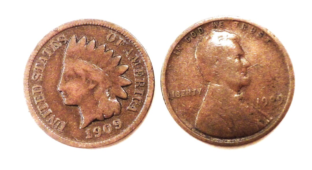 1909 Cent Coins / Transformation From Indian to Lincoln Cents / Both ...