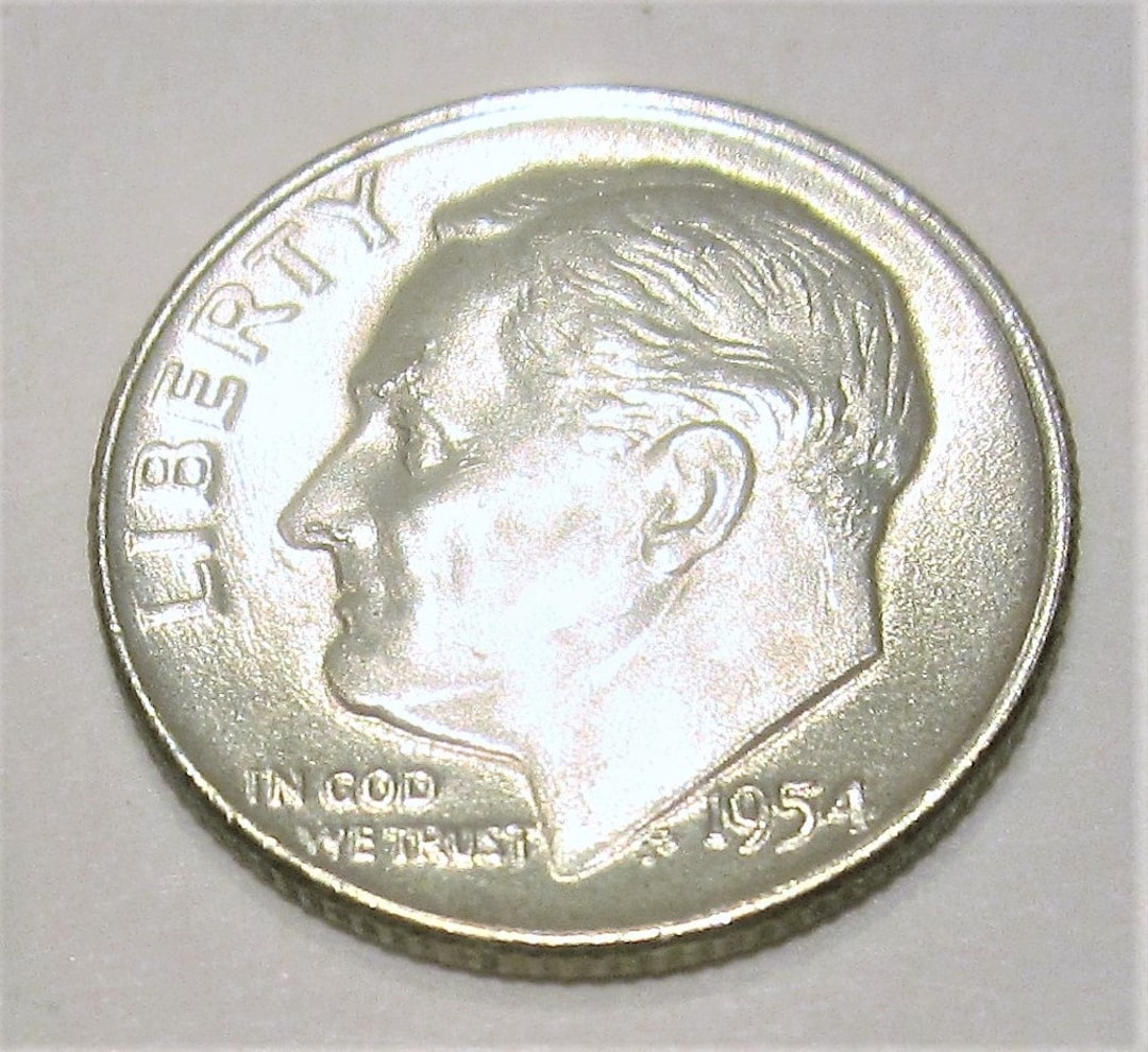 Error Coin / 1954 D Silver Dime / Obv. Warts on Nose & Eye Brow ...
