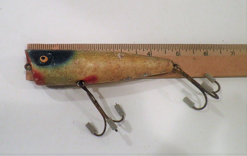 Vintage Wood Lure / Popper Striper Lure / Florida Baracuda - Etsy