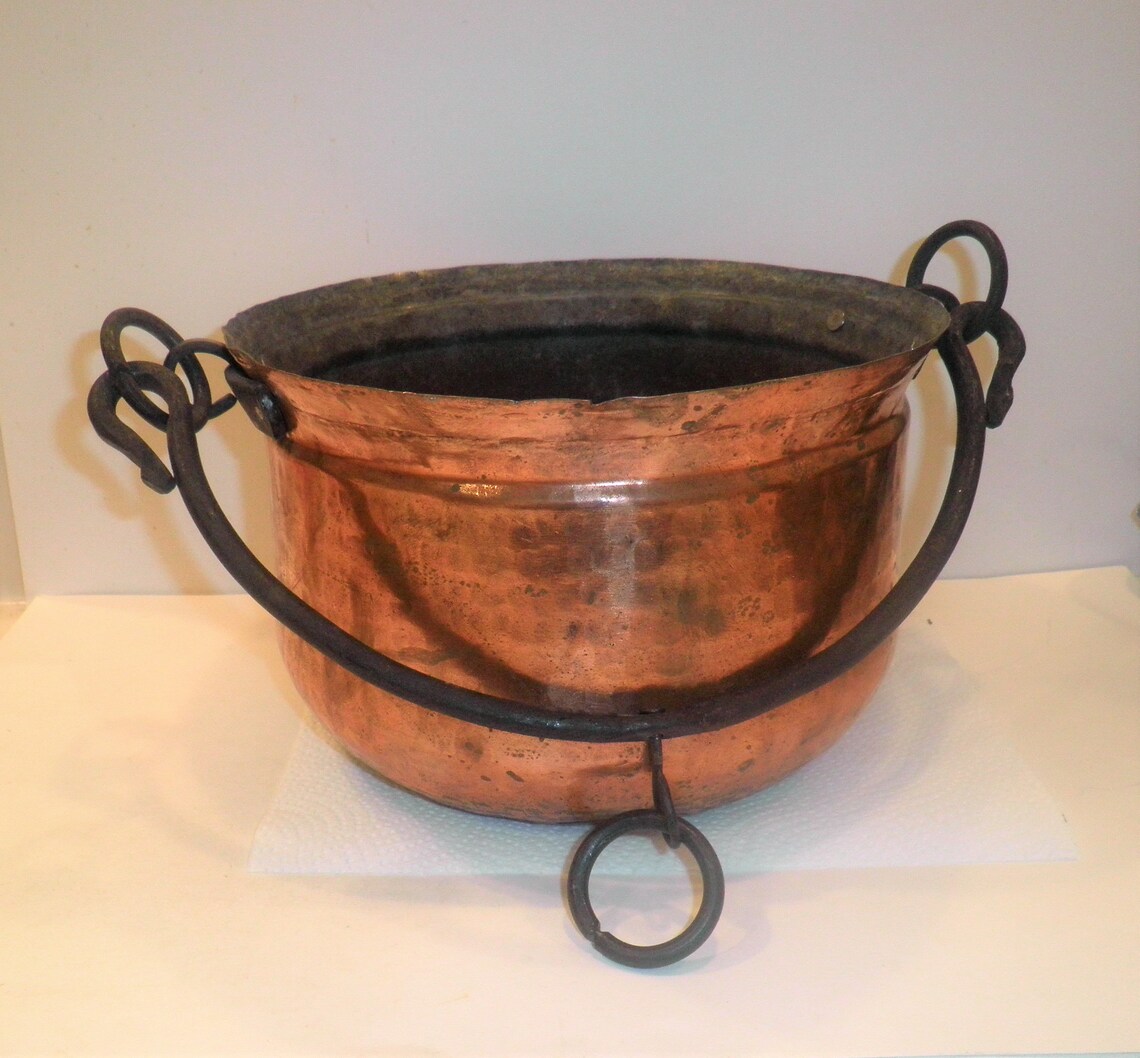 Antique Cooking Pot / Hammered Copper Pot / All Hand Made / | Etsy