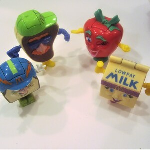 Mcdonald's 1993 Food Fundamentals / 4 Piece Happy Meal Set / Plus Extra ...