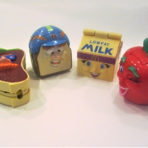 Mcdonald's 1993 Food Fundamentals / 4 Piece Happy Meal Set / Plus Extra ...