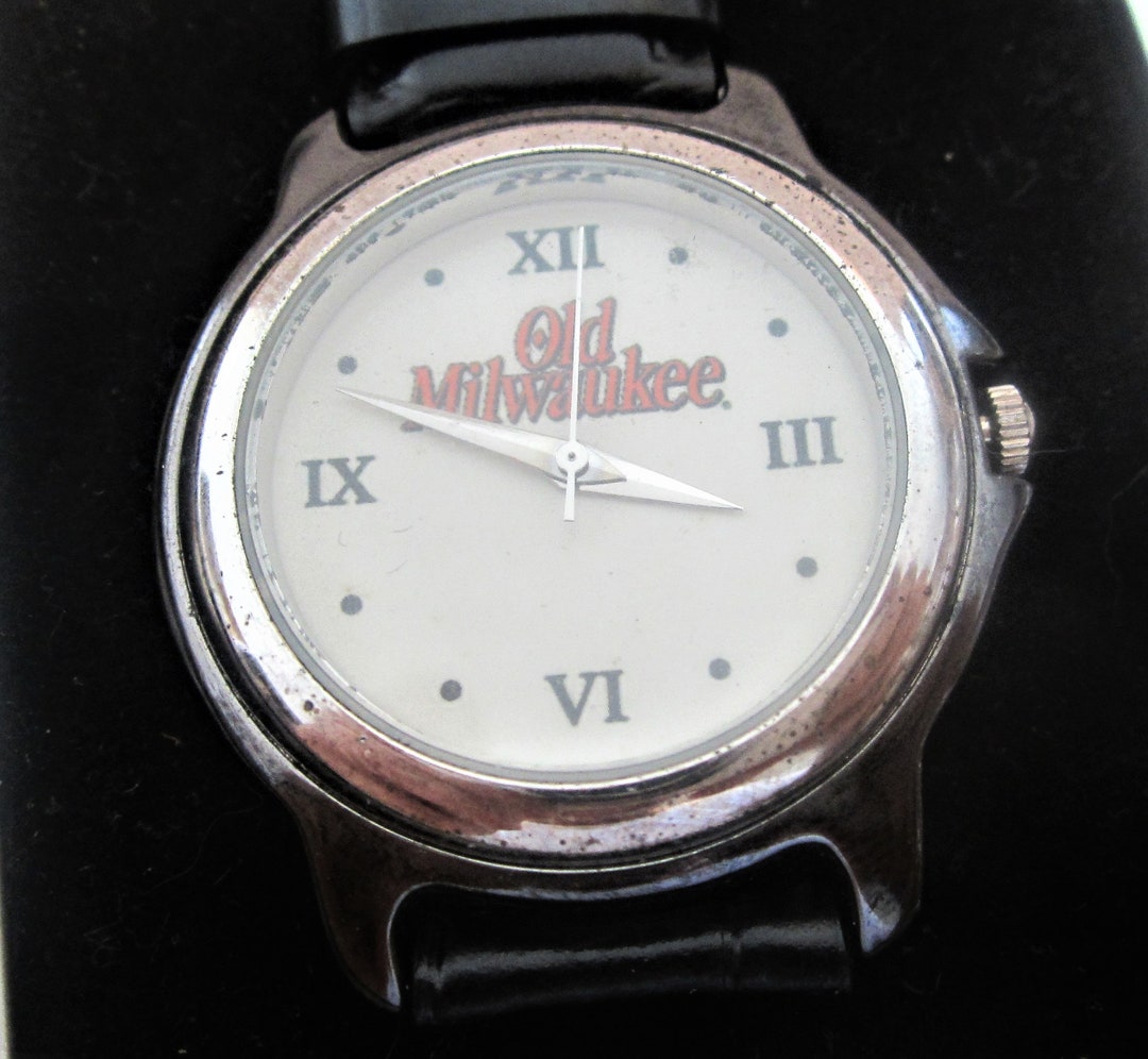 Wristwatch / New Old Stock / Male or Female Wrist Watch / Black Leather ...