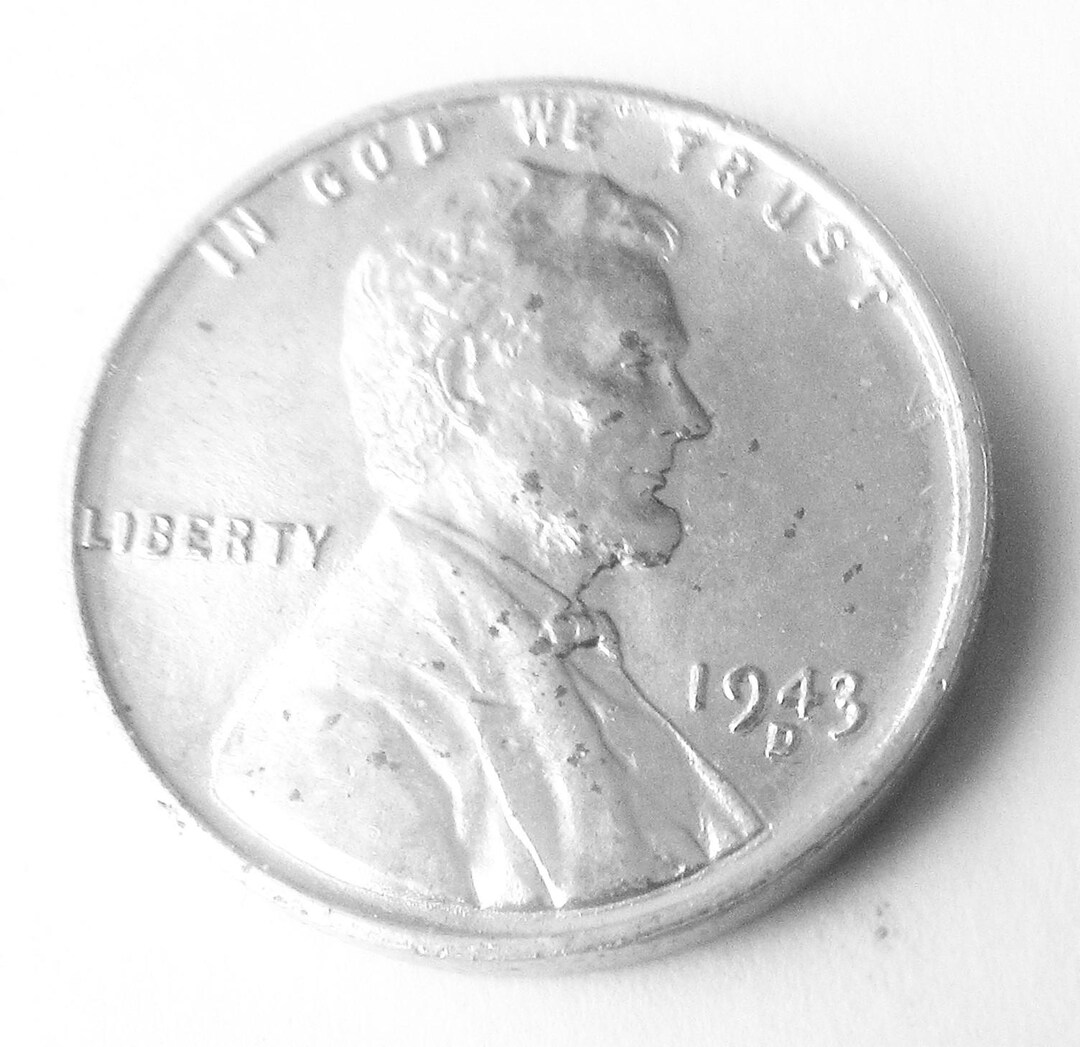 Error Coin 1943 D / Steel Cent Double Mint Mark / Partial 4 and 3 Also ...
