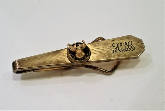 1930's Signed Swank Tie Bar / Gold Filled Tie Pin / 3… - Gem