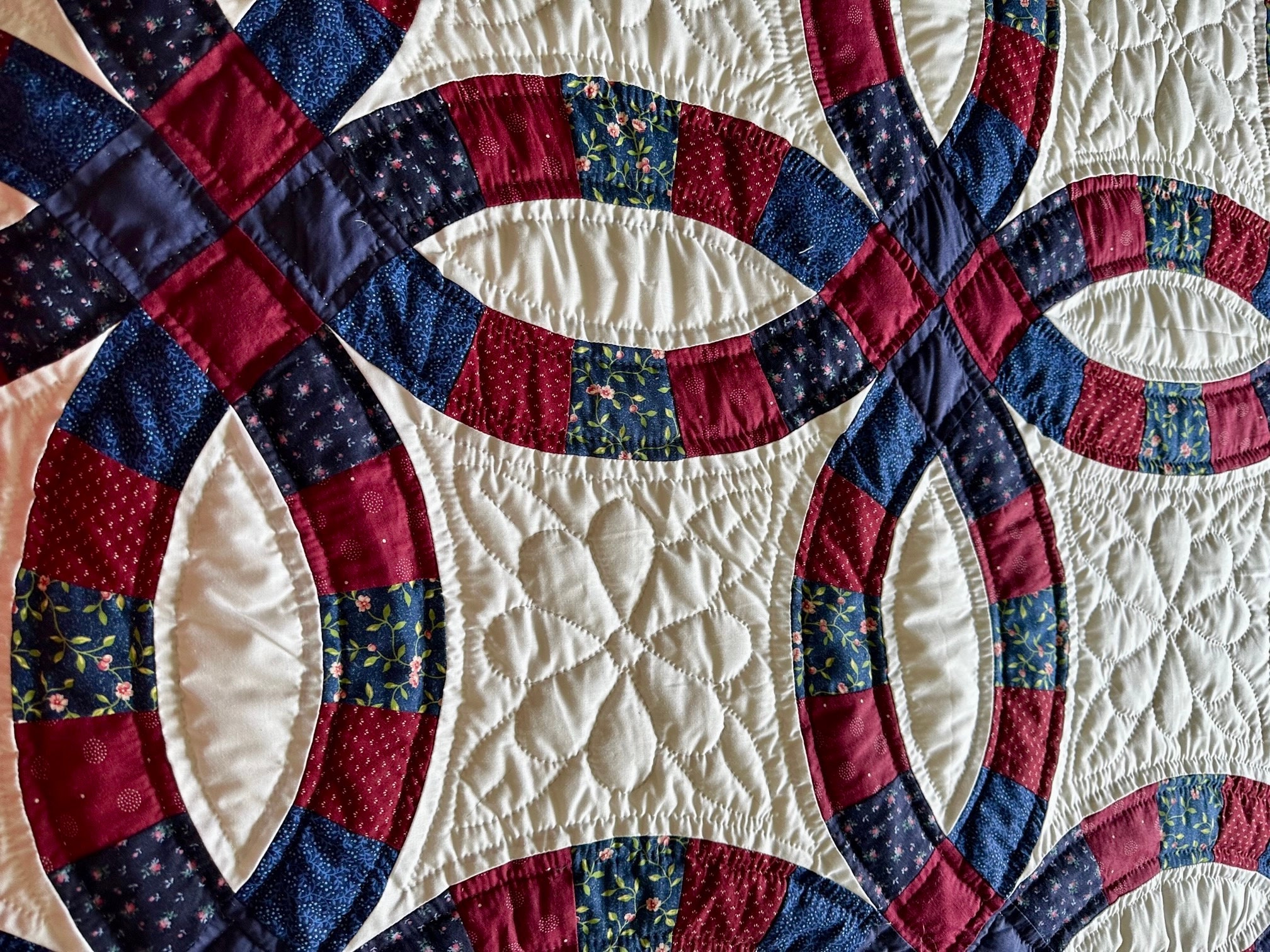 Amish Quilt for Sale Double Wedding Ring Amish Quilt New Amish Queen ...