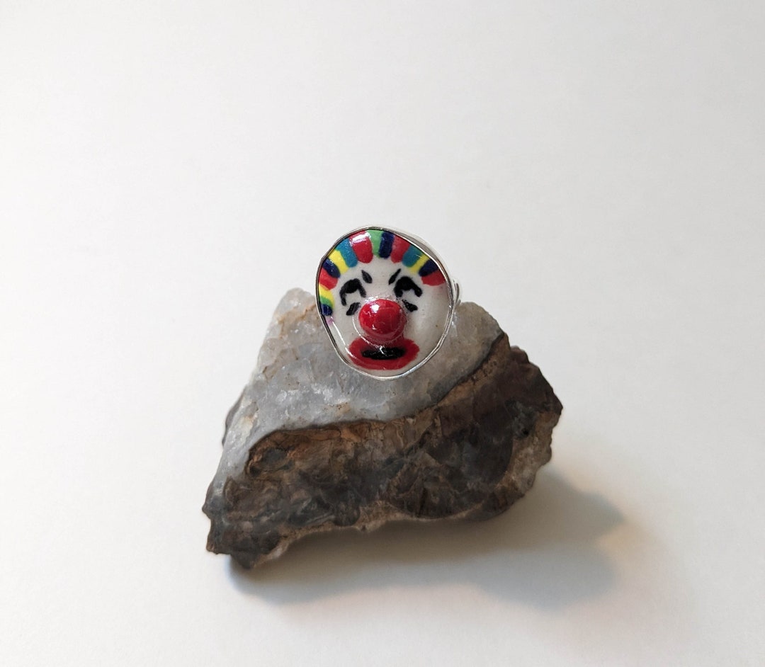 Jeez Mom Clown Ceramic Silver Ring / Handmade Insane Clown Pottery ICP ...