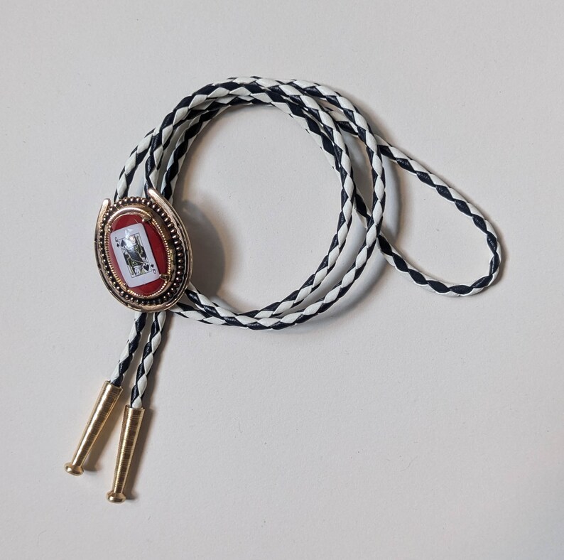 Queen of Spades Playing Card Resin Bolo Tie / Lucky Charm Horseshoe ...