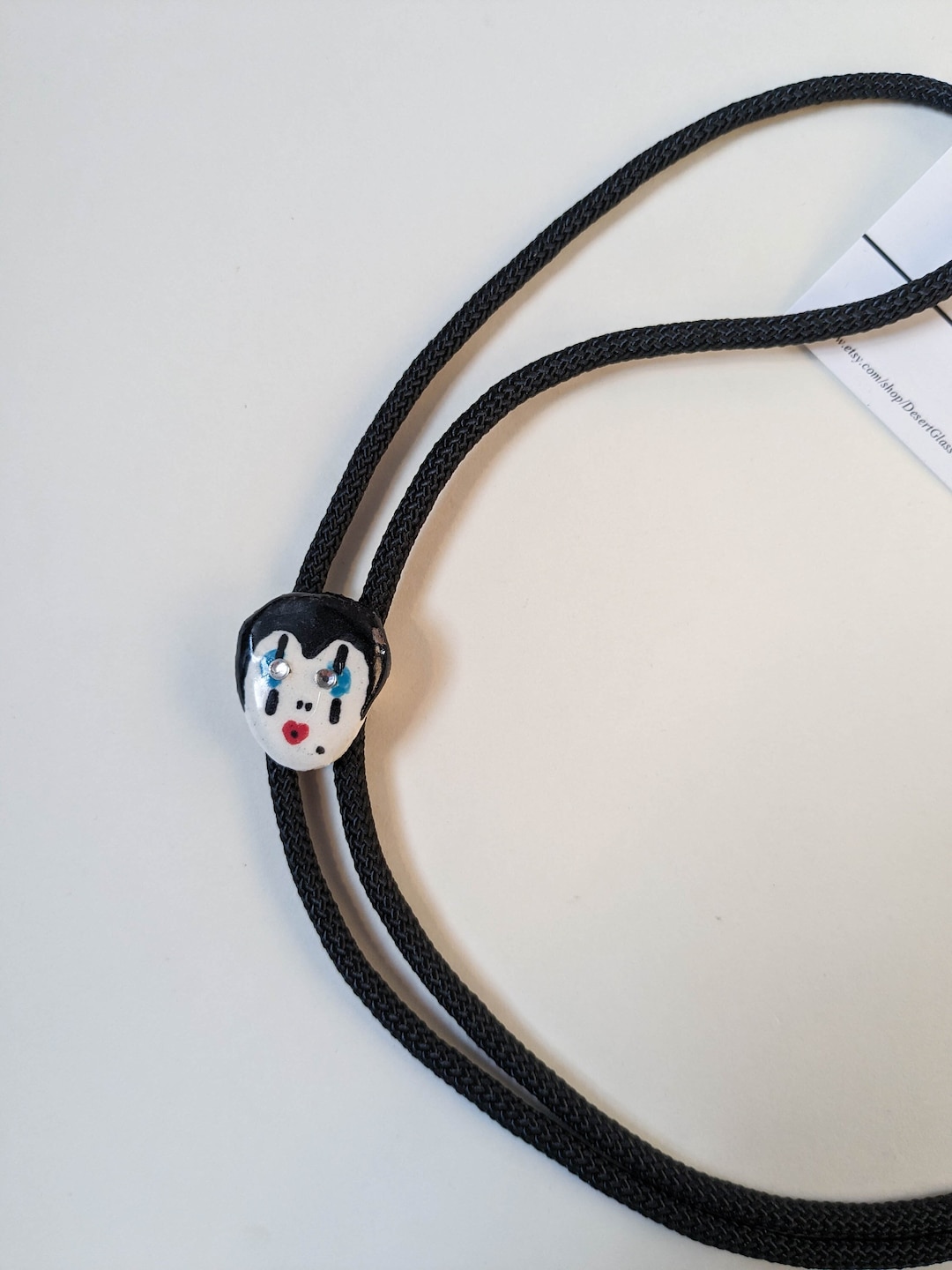 Deer in Headlights Mime Ceramic Bolo Tie Necklace / Handmade Pottery ...