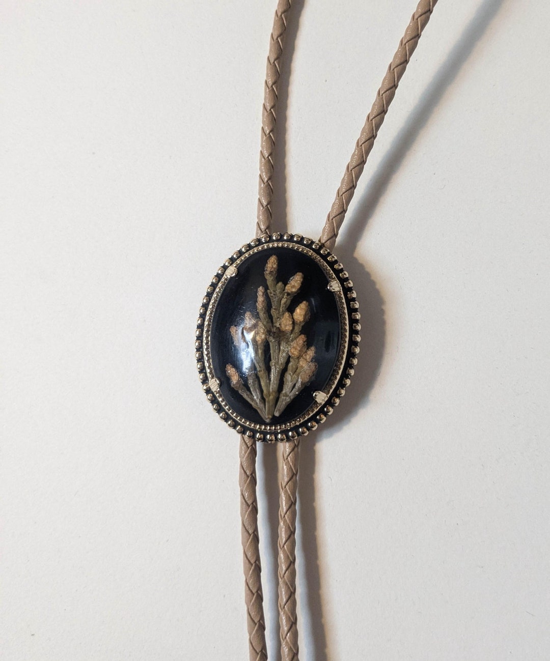 Cedar Pine Resin Bolo Tie / Plant Tree Leather Necklace / Boho Witchy ...
