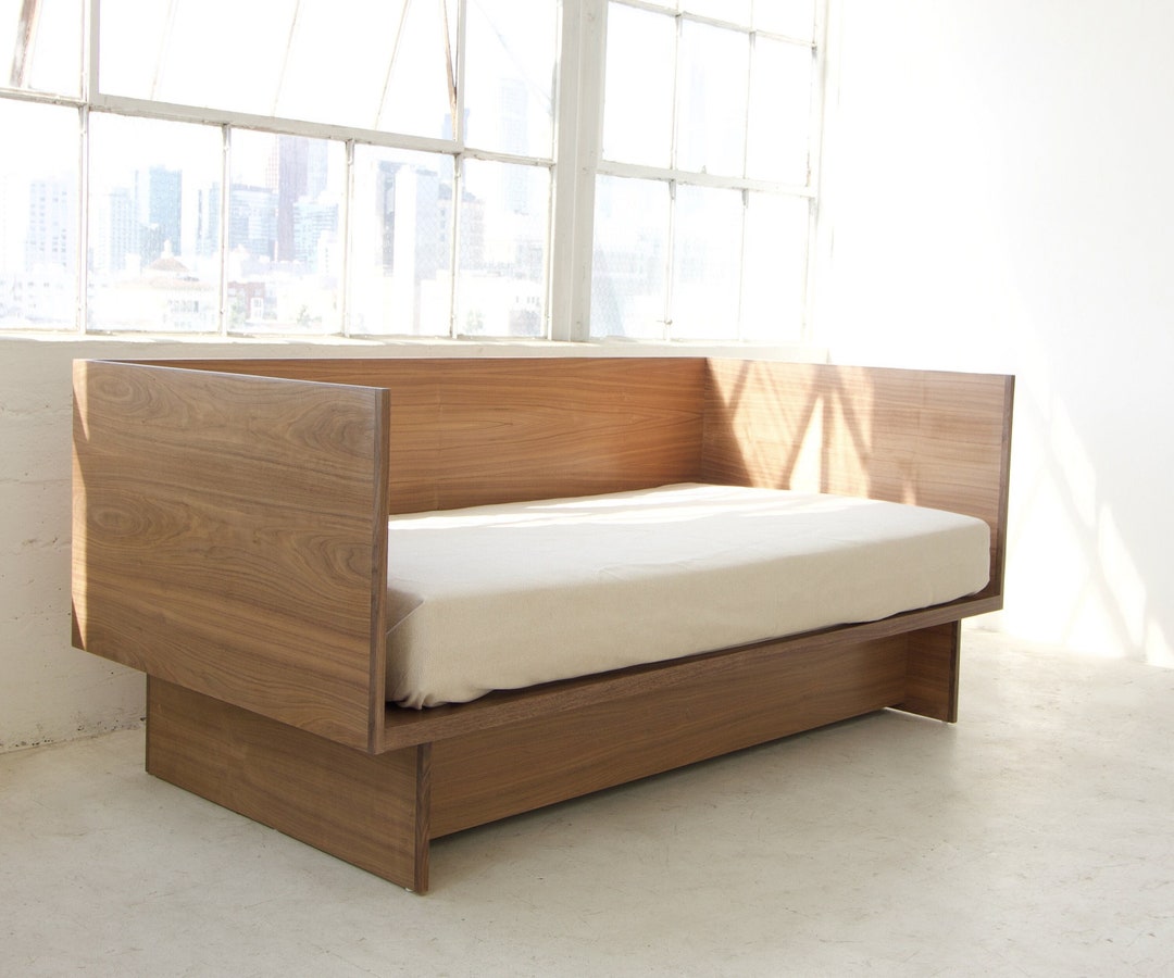Walnut Daybed Minimalist Daybed Modern Bed Made in LA - Etsy