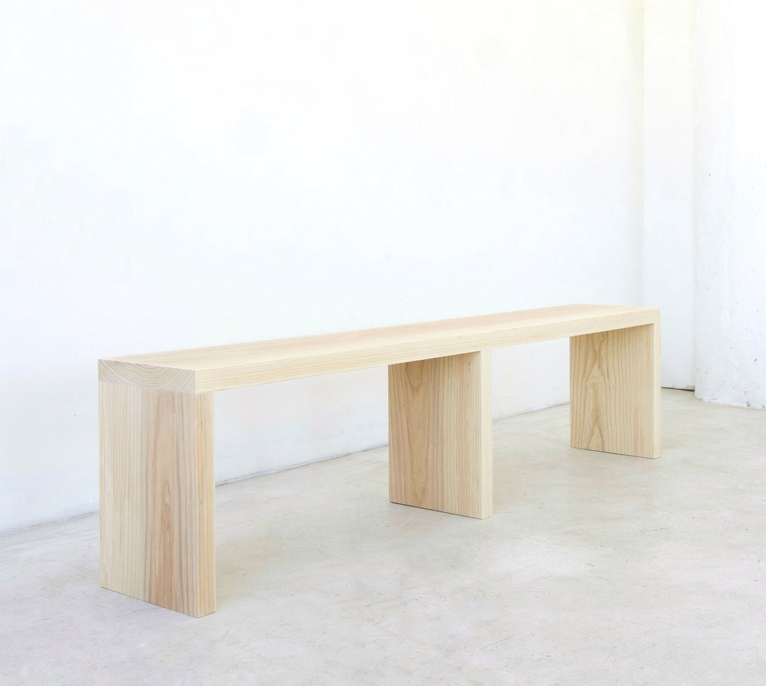 Solid Wood Bench in Ash Made in LA Minimalist Design Wood Bench ...