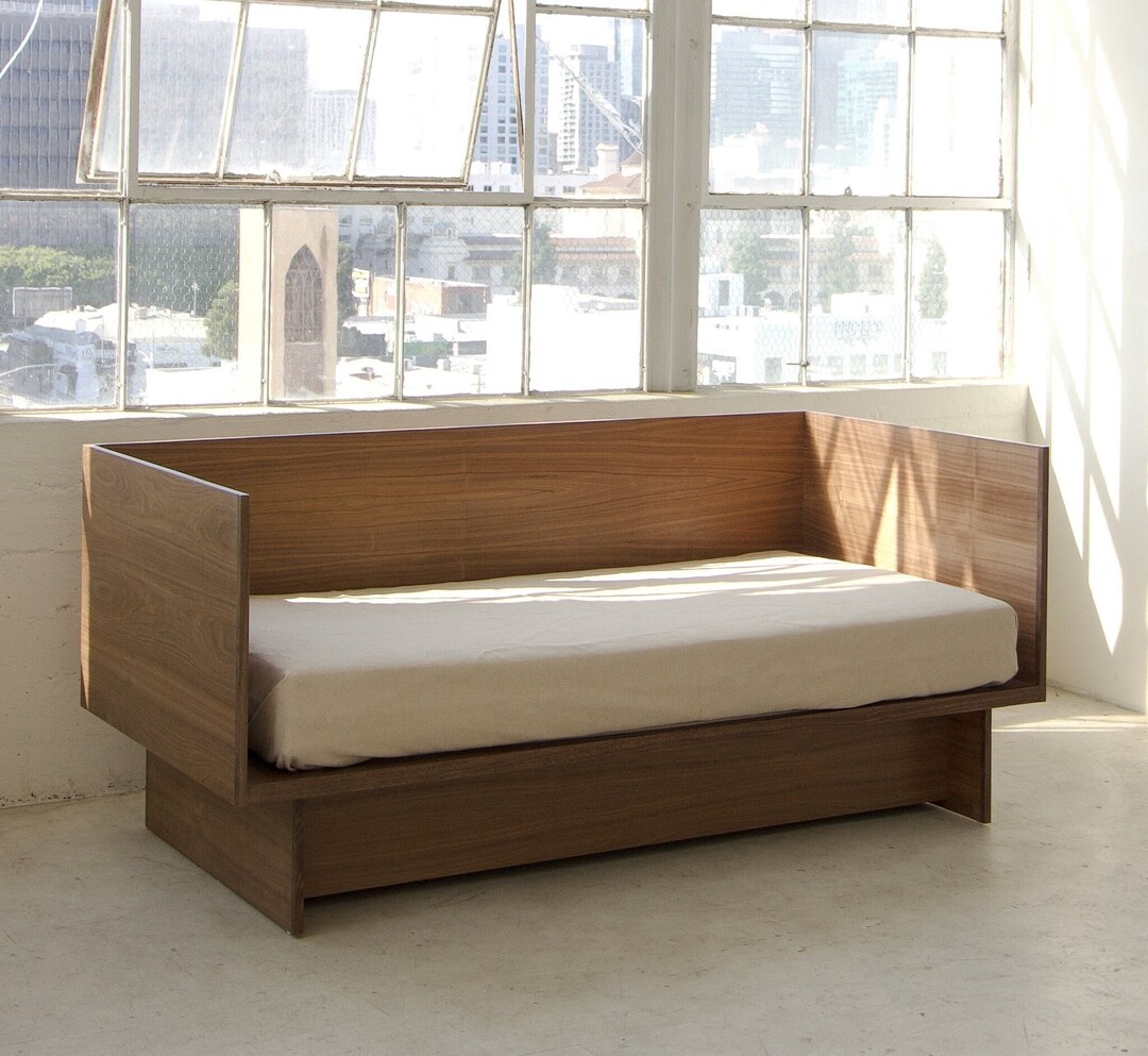 Walnut Daybed Minimalist Daybed Modern Bed Minimalist Furniture Made in ...