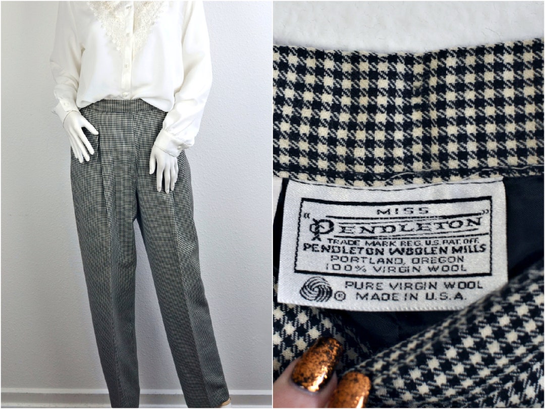 Women's Vintage 80s Miss Pendleton Classic Black & off White ...