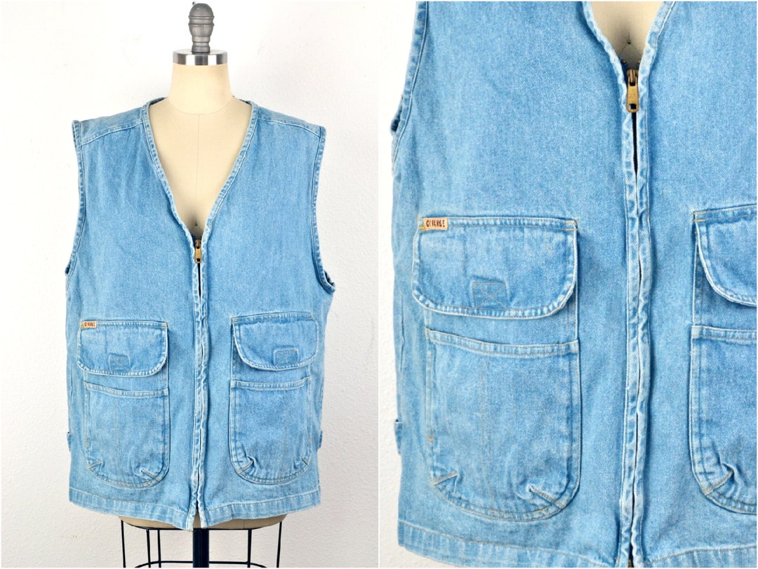 Gender Neutral Vintage 80s Gitano Light Blue Stone Wash Distressed ...