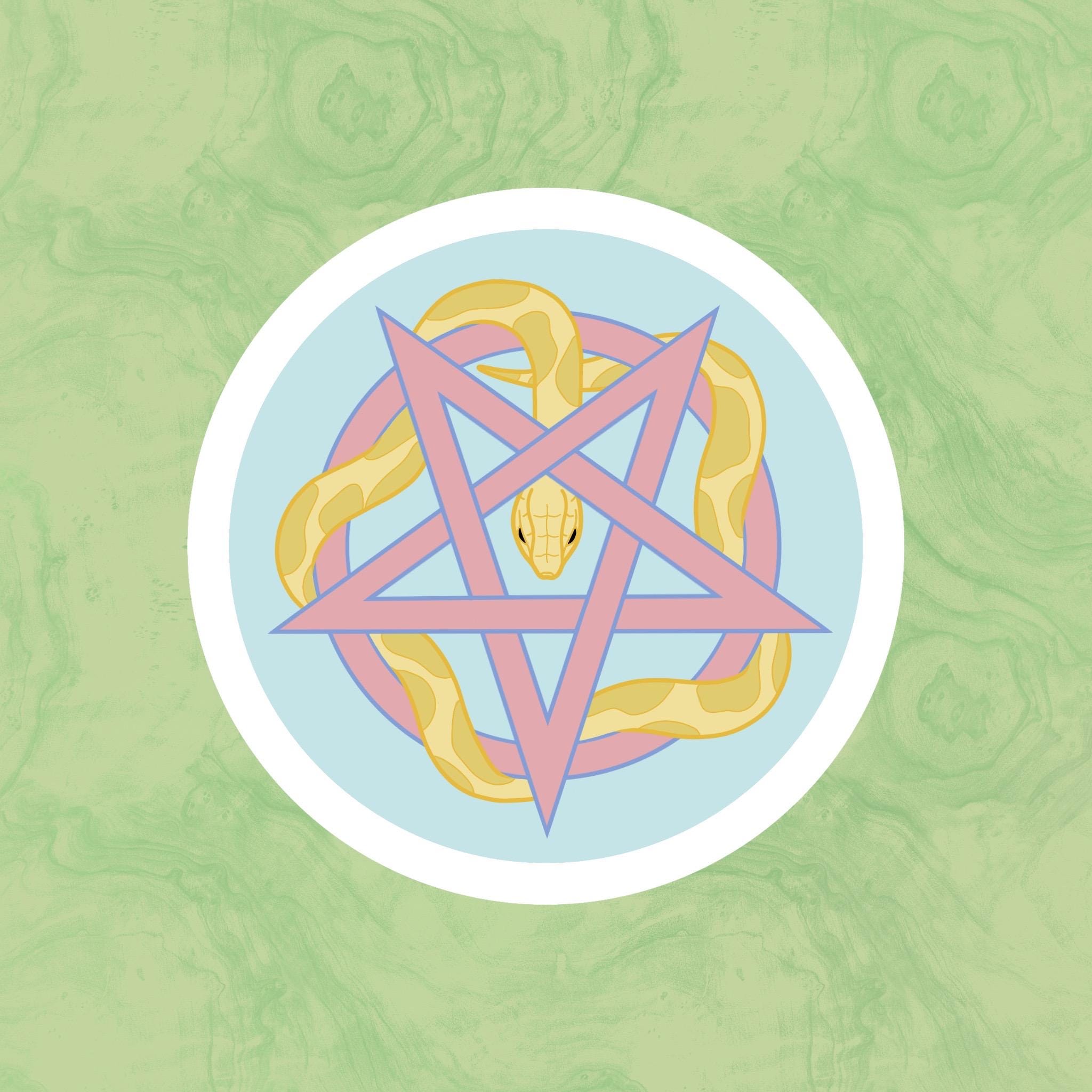 Pastel Snake Pentagram Sticker - Etsy
