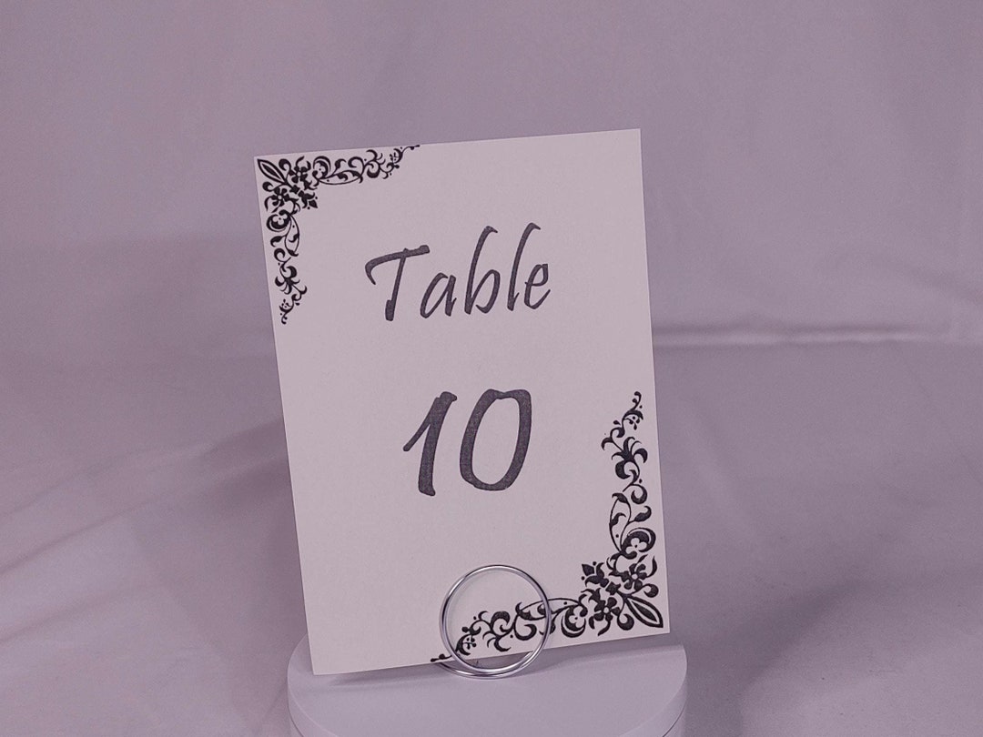 SILVER, Metal Table Number Card Holders (large) Simple Wire Holder ...