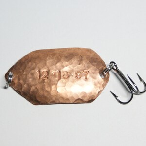 Custom Copper Fishing Lure Hand Hammered Groom Groomsmen Dad Grandpa ...