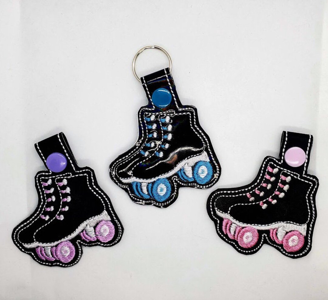 Roller Skate Key Fob Snap Tab Key Chain Black - Etsy