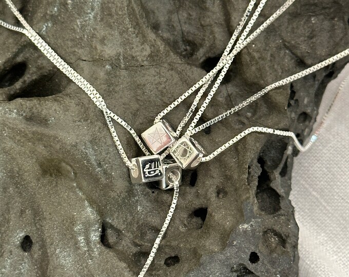 The Cube Bahá'í Necklace Ringstone Symbol and Greatest Name - Etsy