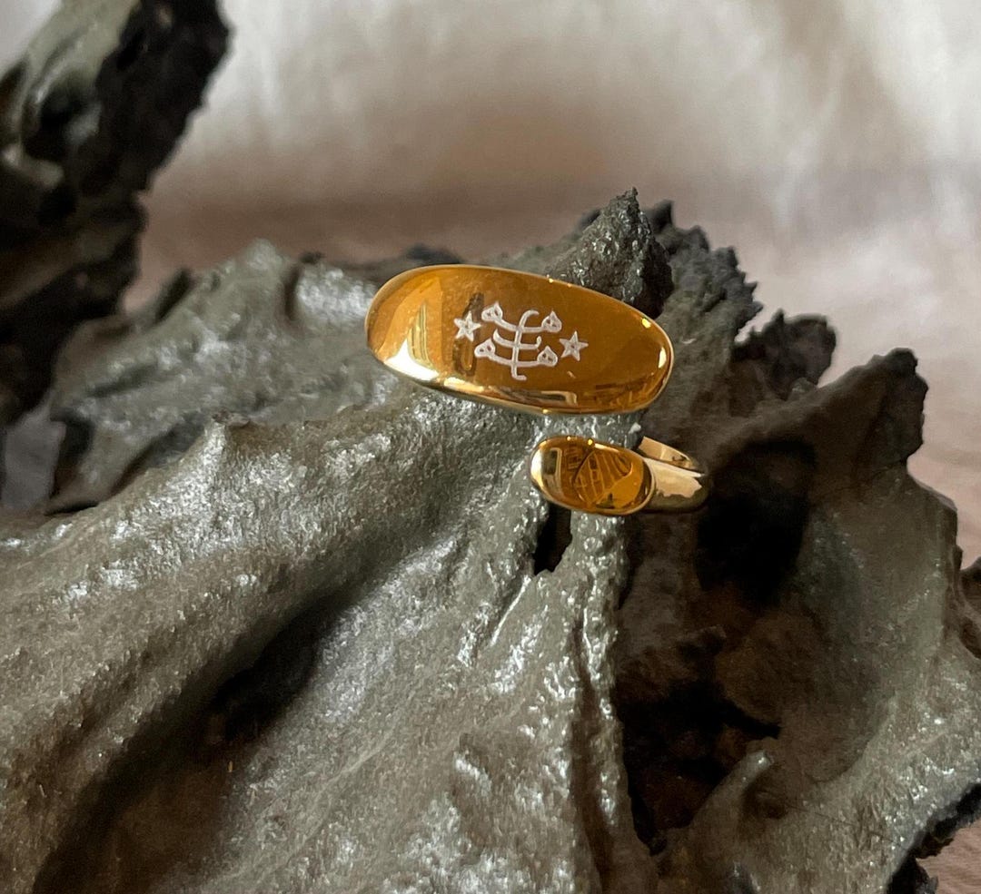 Glowing Light Bahá’í Ring With Ringstone Symbol - Stainless Steel - Etsy