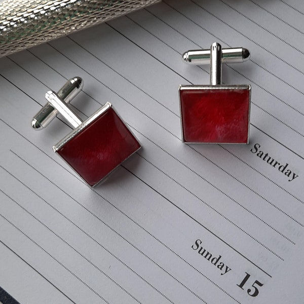 Red Cufflinks - Etsy