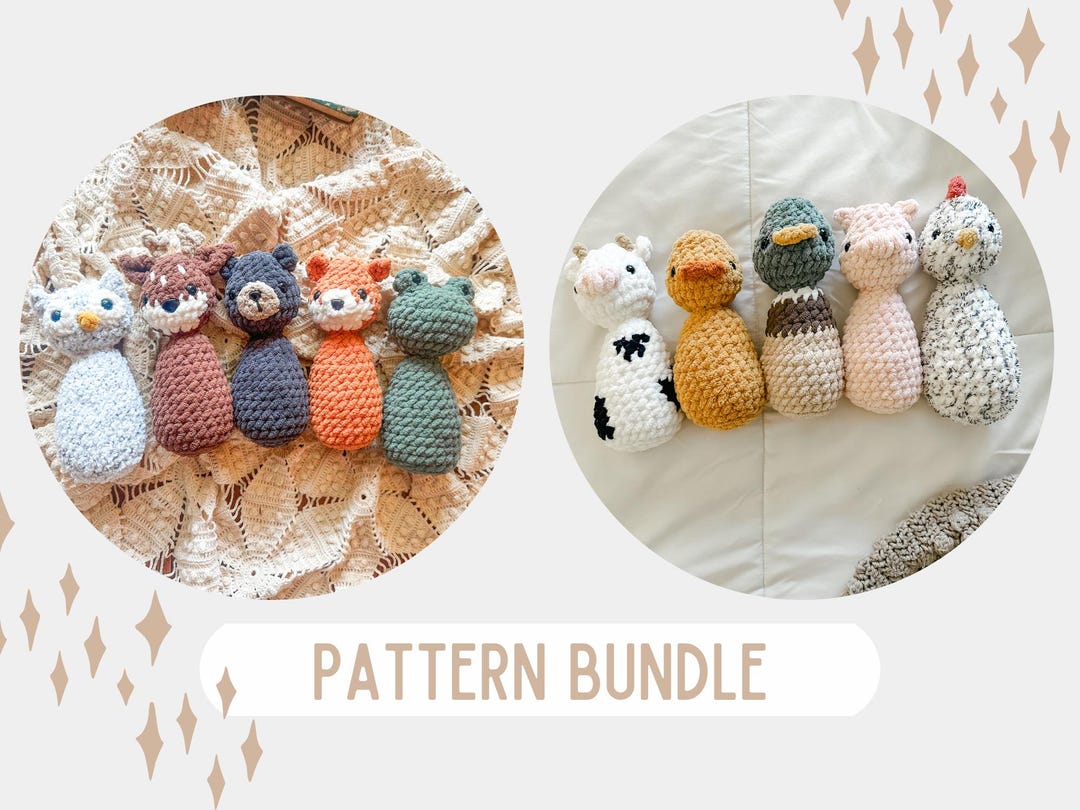 BUNDLE Cuddle Critters *woodland Set* + *farm Set* Crochet Patterns ...