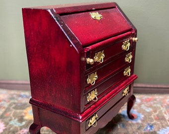 Dollhouse Furniture, Dollhouse Desk, Miniature Writing Desk, 1/12 Scale ...