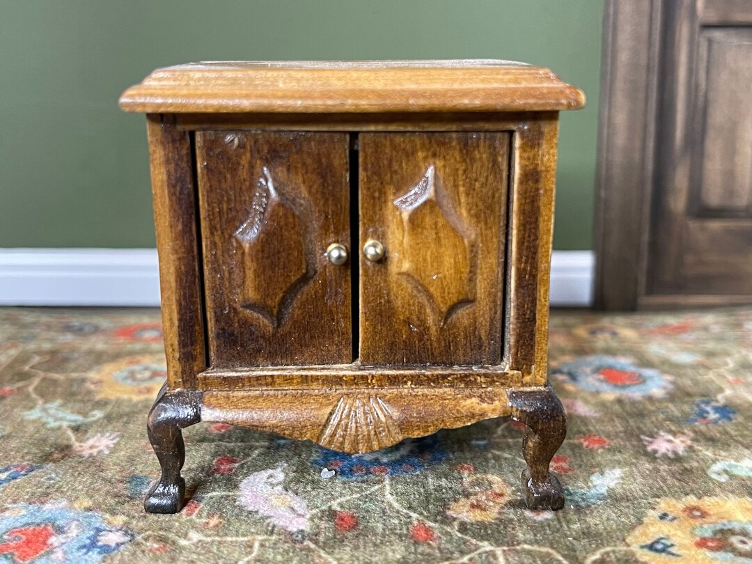 Vintage Dollhouse Miniature Cabinet Side Table - Etsy