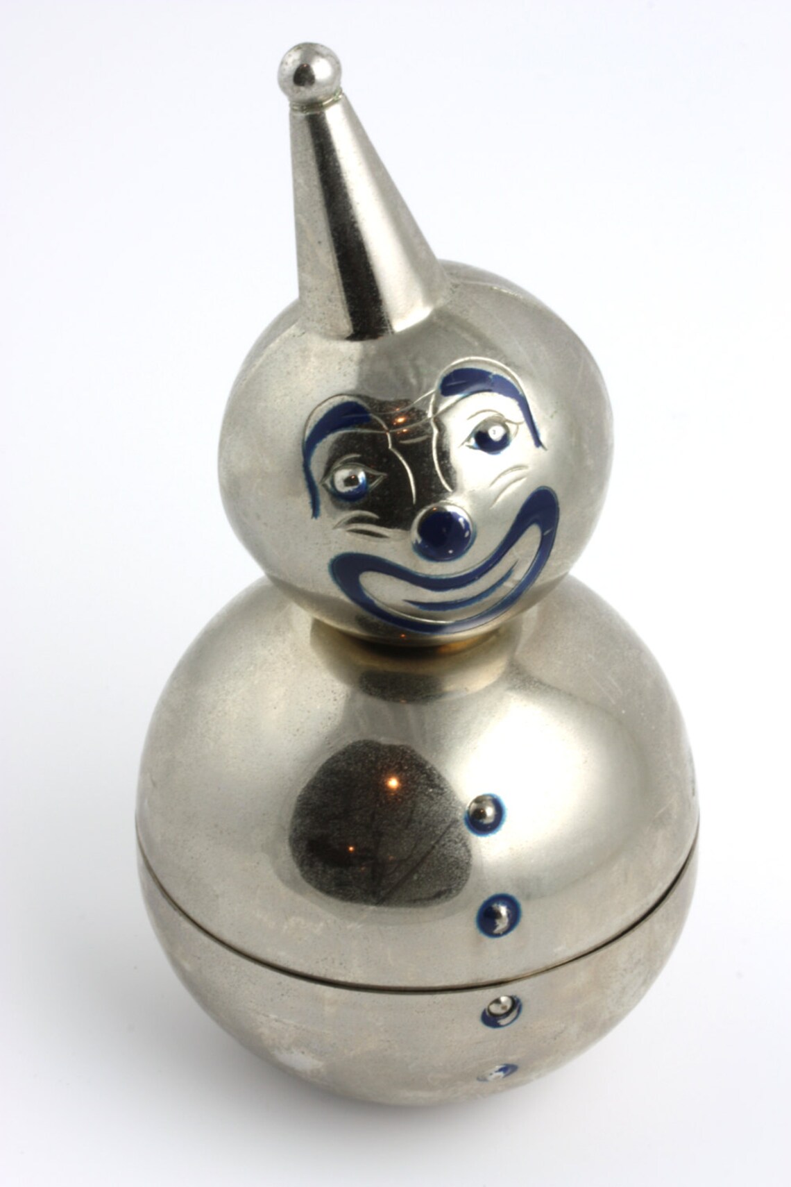 Roly Poly Raimond Clown Bank - Weighted Piggy Bank - Vintage Chrome ...