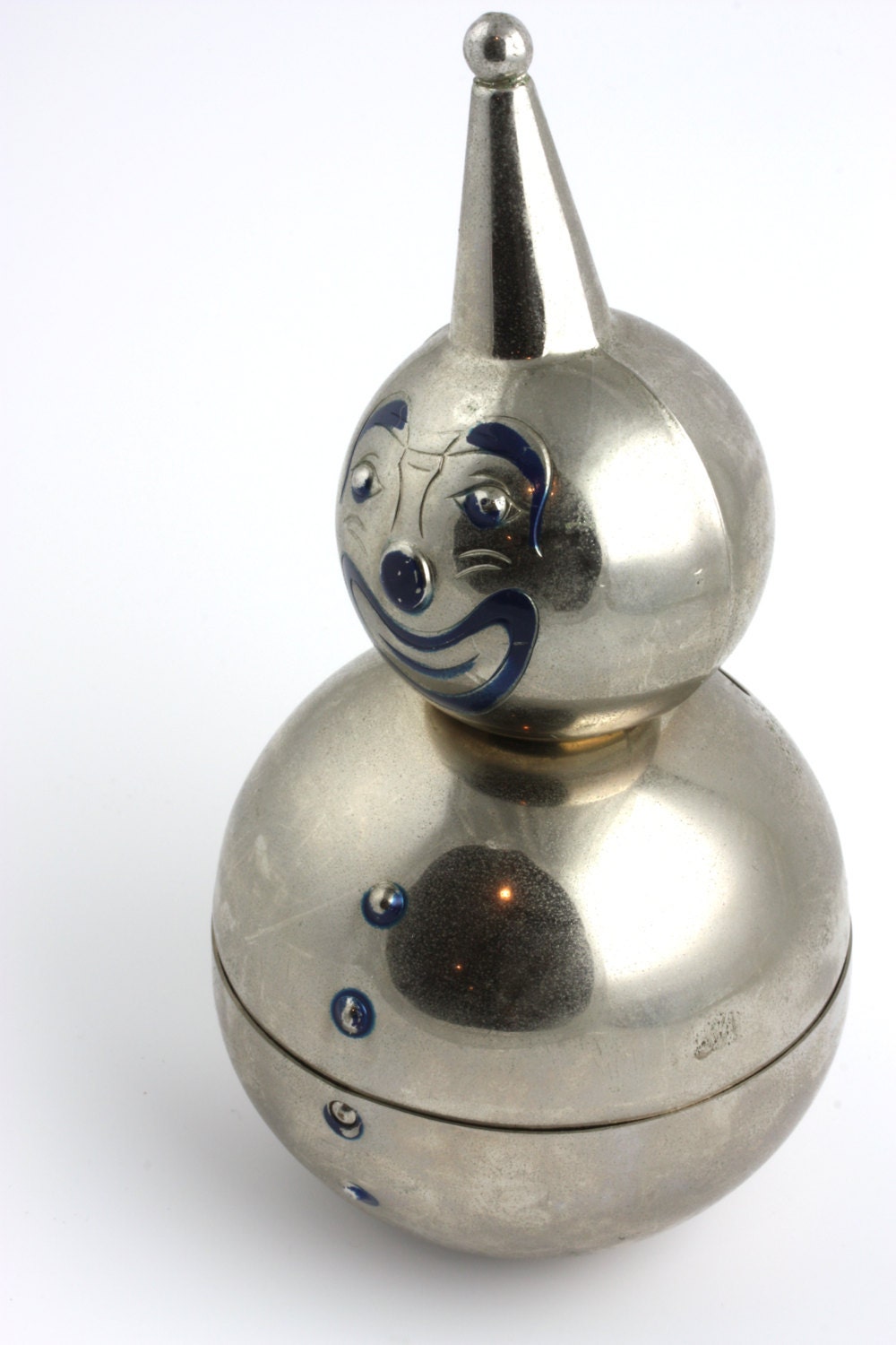 Roly Poly Raimond Clown Bank - Weighted Piggy Bank - Vintage Chrome ...