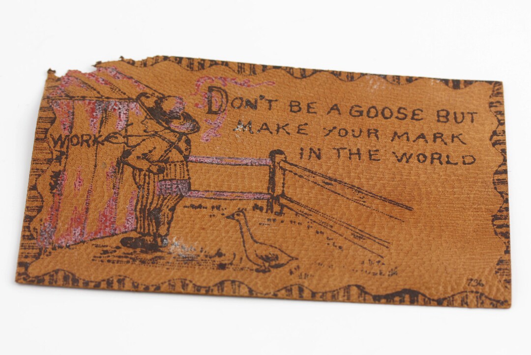 Vintage Leather Postcard - Alternative Material Postcard - Etsy