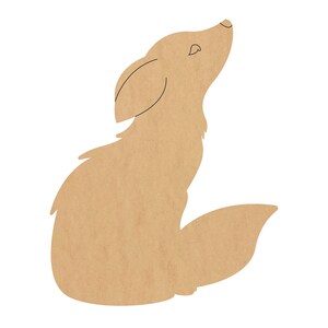 Soft Fox Wood Cutout, Unfinished Winter Fox Craft Shape, Paintable ...