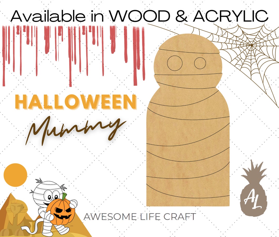 Mummy Finger Puppet Wood Shape: Halloween DIY Craft - Etsy