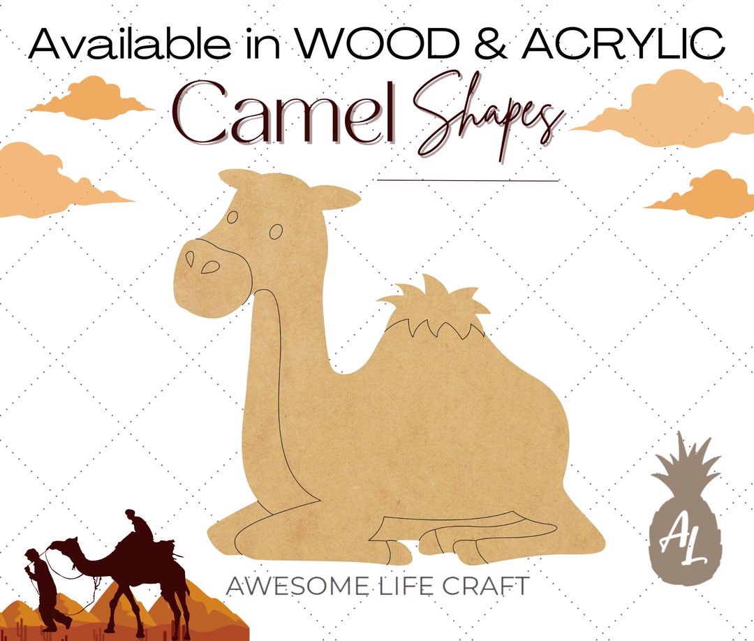 Buy Wooden Camel Shape, Unfinished Nativity Scene Camel Cutout, DIY ...