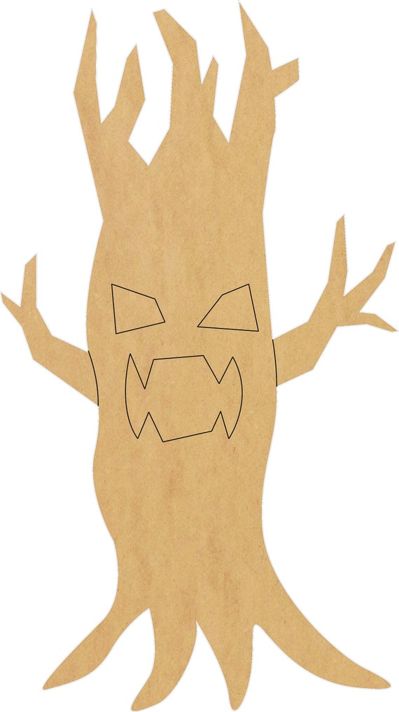 Unfinished Wooden Creepy Tree Craft Shape Halloween Cutout - Etsy
