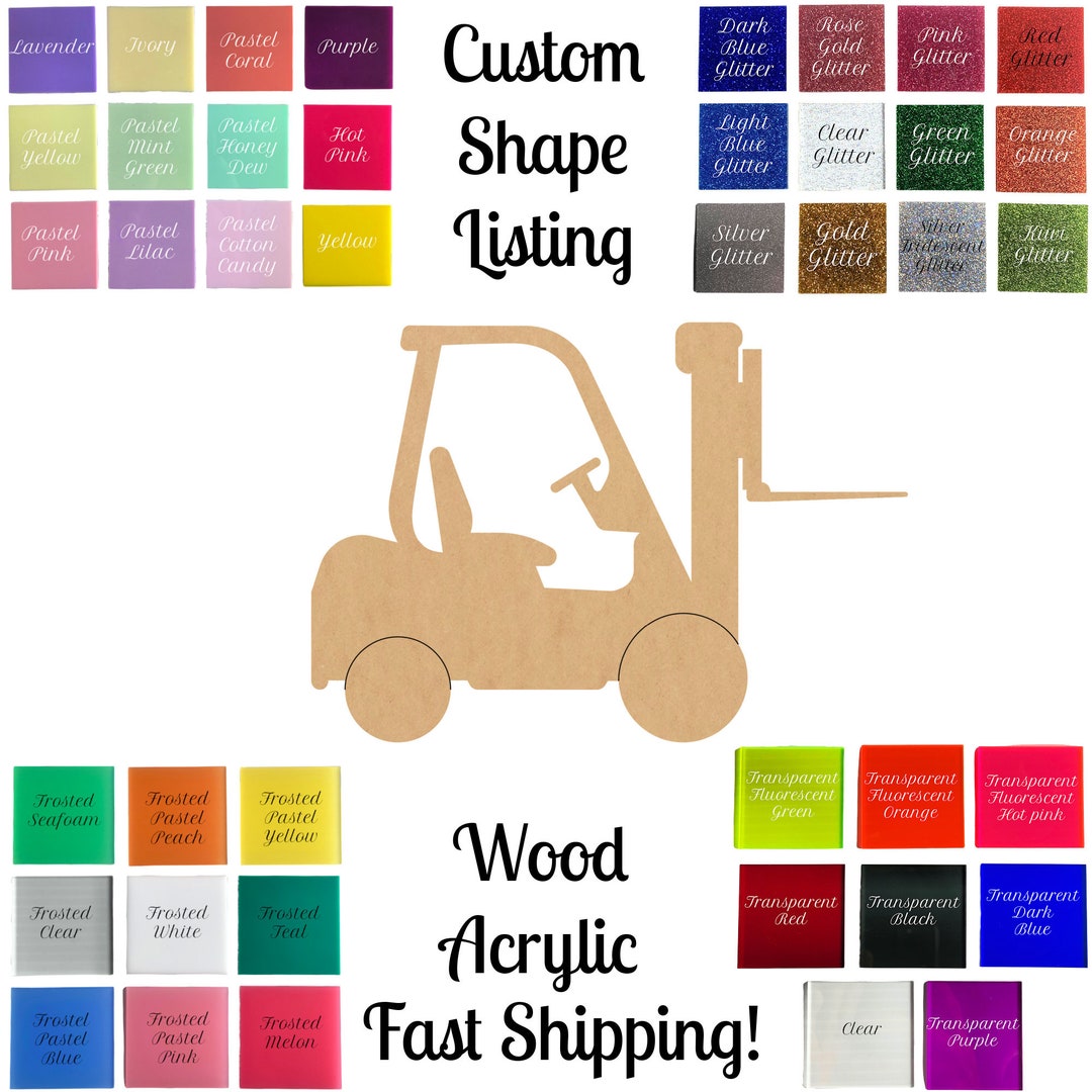 Wood Forklift Shape: Unfinished Craft Cutout, Acrylic Options - Etsy
