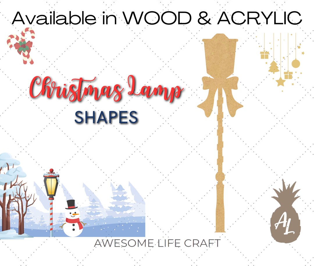 Wood Street Lamp Christmas Cutout, Unfinished Wall Hanging, Christmas ...