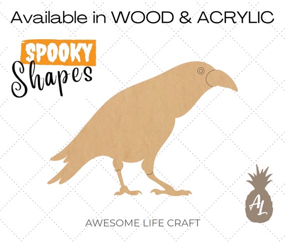Wood Raven Cutout Unfinished Raven Wooden Craft - Etsy
