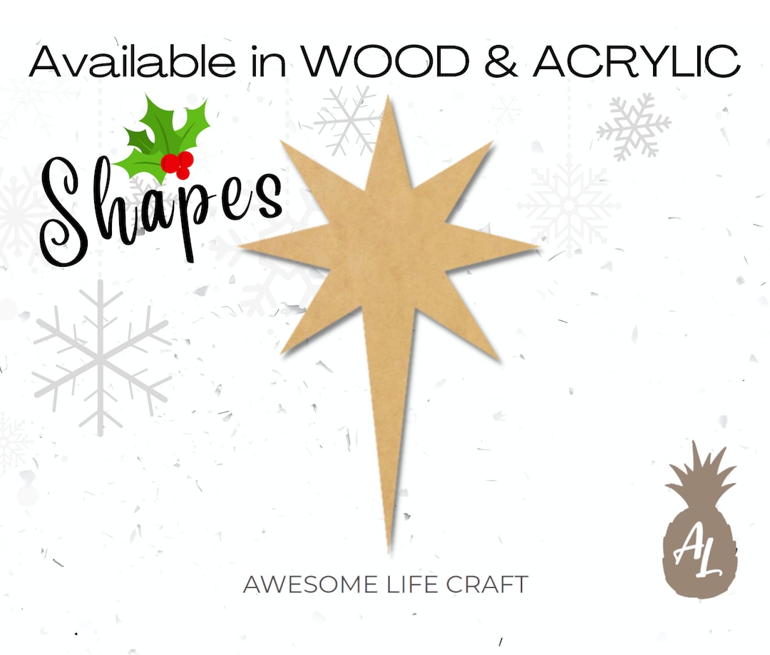 Star of Bethlehem Craft Cutout: Wood or Acrylic Nativity Scene Shape - Etsy