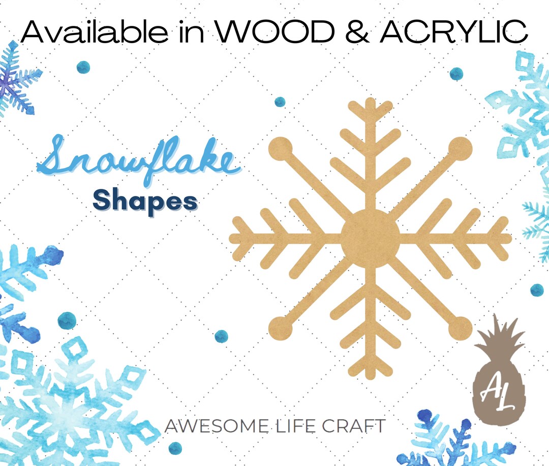 Snowflake Winter Wooden Cutout, Unpainted Snowflake Shape, Snowflake ...