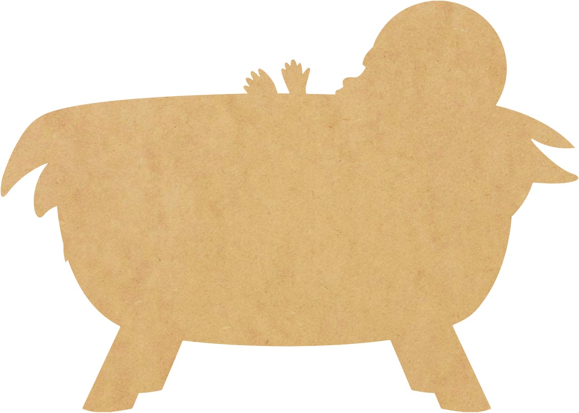 Wooden Baby Jesus Nativity Cutout: Glitter Acrylic Christmas Craft ...
