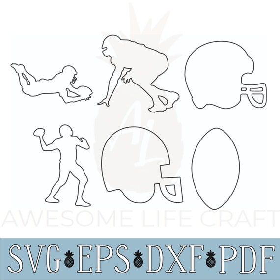 SVG Football Files 6 Instant Downloadable Football Bundle | Etsy