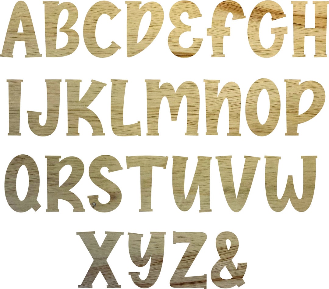 Wooden Craft Letters Unpainted Real Wood Grain Letters Laser - Etsy