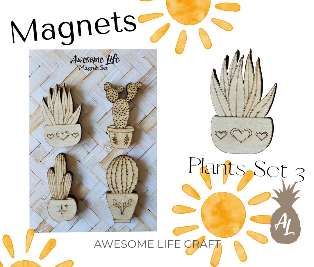 House Plants Magnets Set 3 by Awesome Life - Etsy