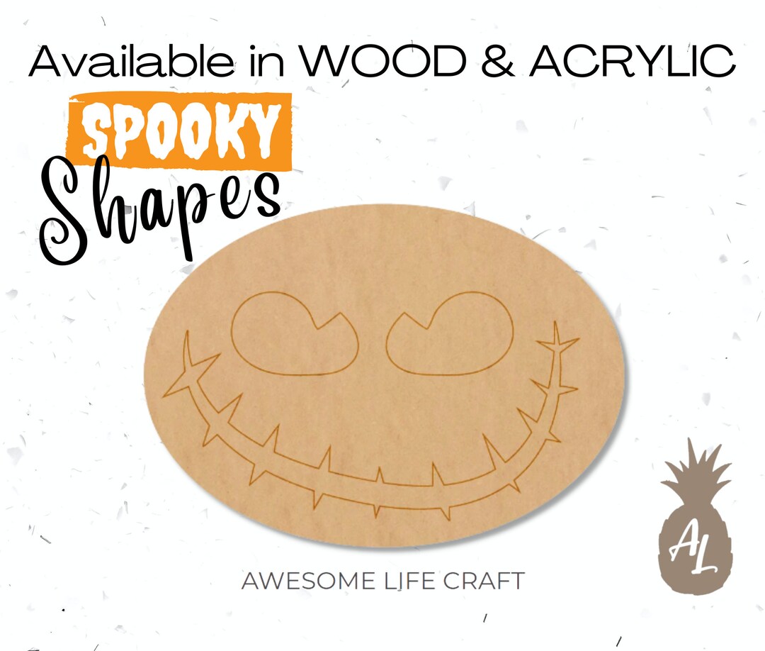 Wood Scary Face Kids Craft Cutout, Unfinished Halloween Blank - Etsy